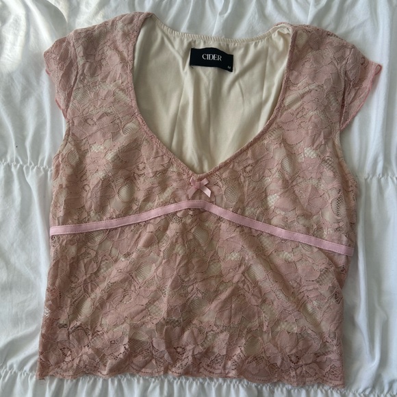 Cider | Intimates & Sleepwear | Cider Pink Lace Chemise | Poshmark